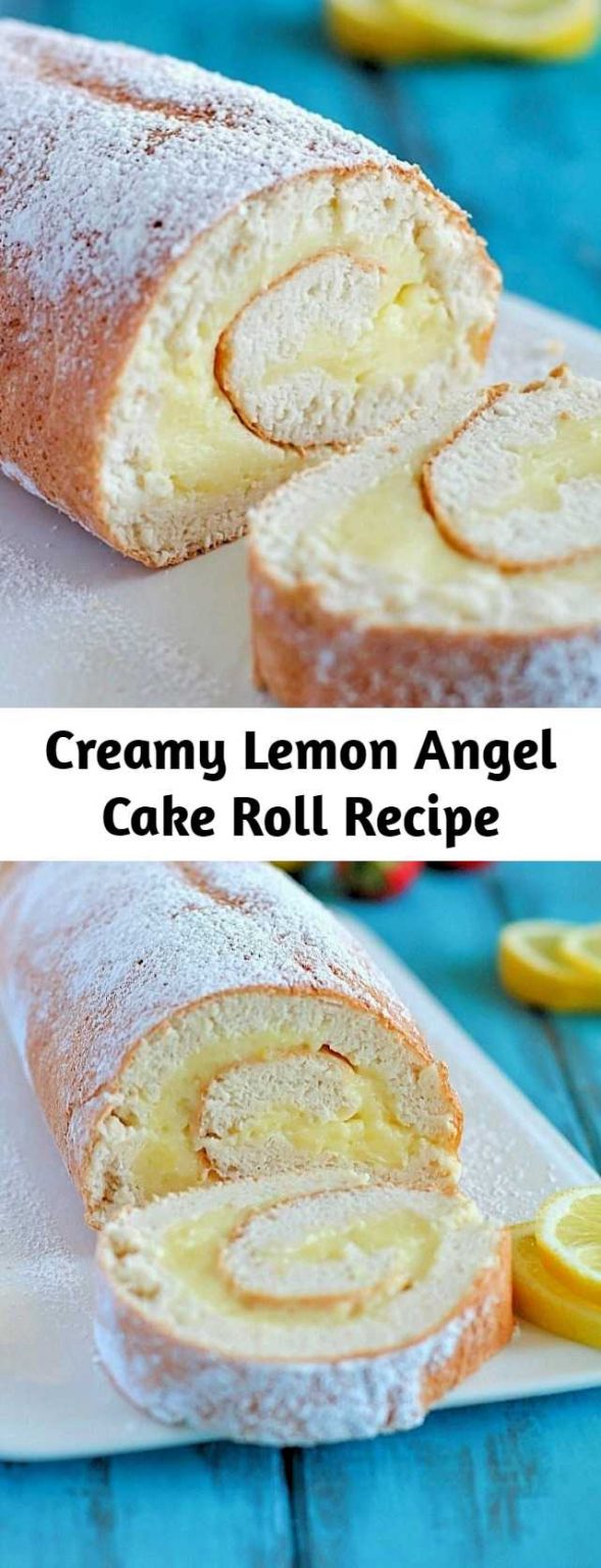 Creamy Lemon Angel Cake Roll Recipe - Mom Secret Ingrediets