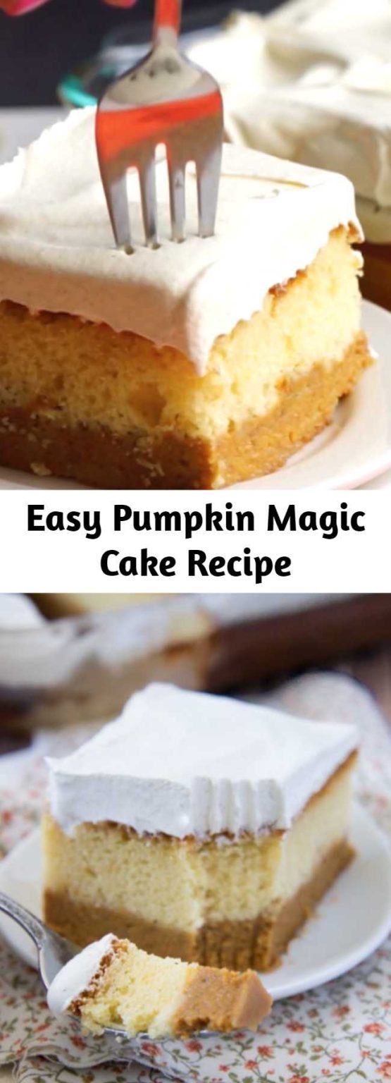 Easy Pumpkin Magic Cake Recipe - Mom Secret Ingrediets
