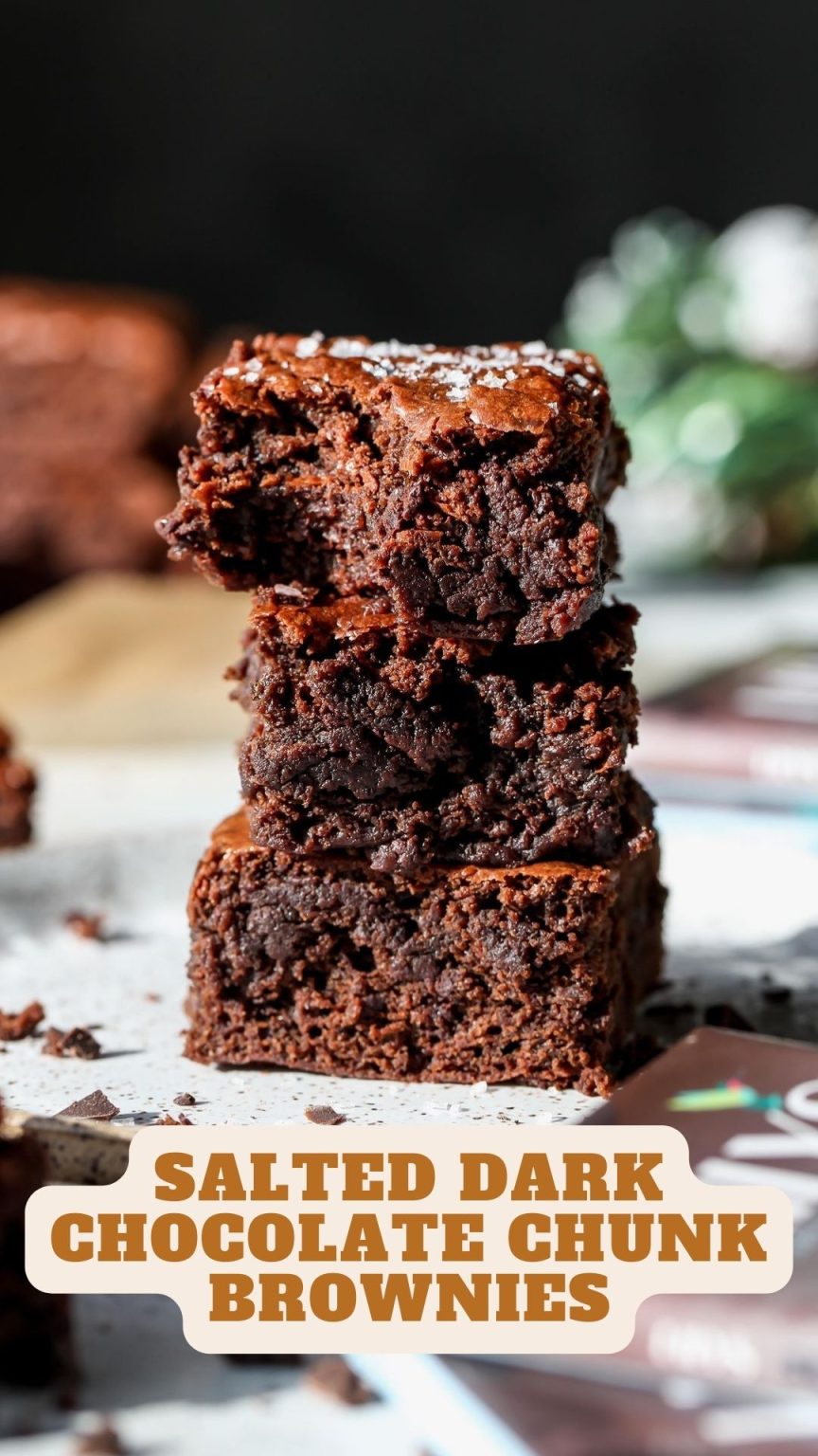 Salted Dark Chocolate Chunk Brownies - Mom Secret Ingrediets