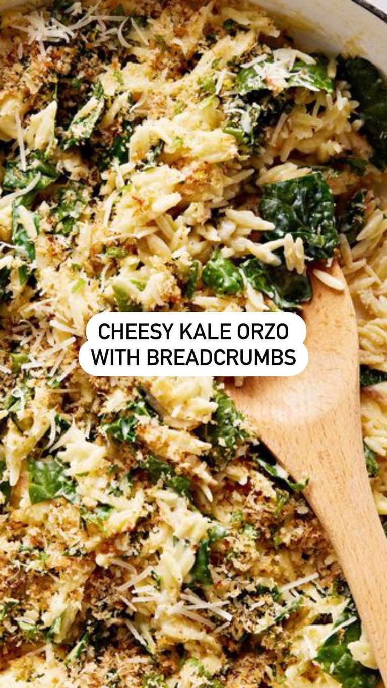 Cheesy Kale Orzo With Herbed Bread Crumbs - Mom Secret Ingrediets